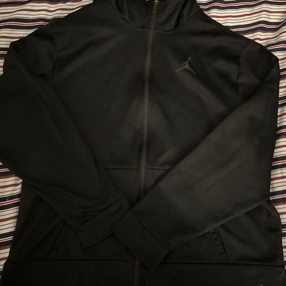 Jordan | Jackets & Coats | All Black Fleece Jordan Brand Zip Up Jacket ...